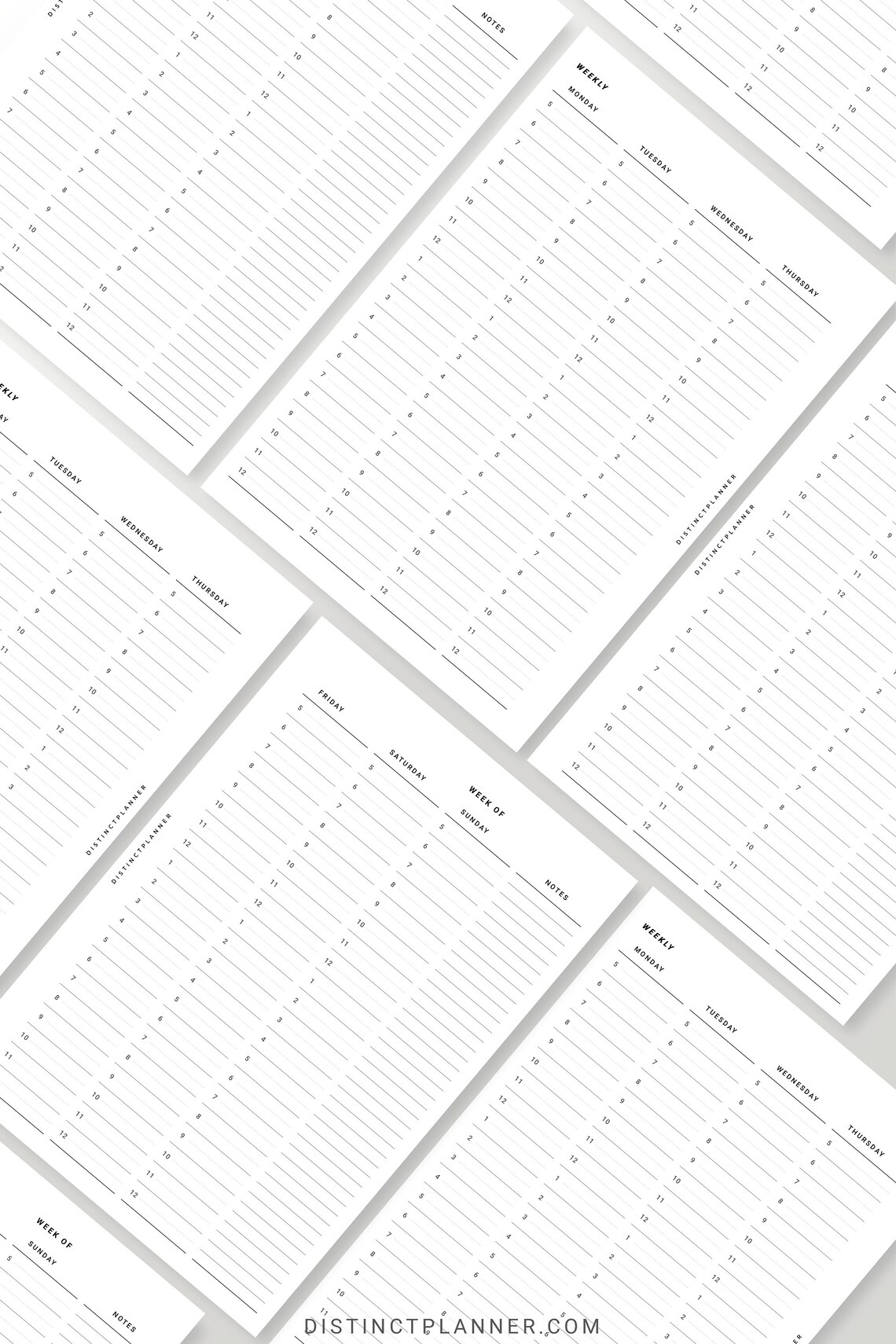 A5 Inserts, Weekly Timetable Printable, Hourly Schedule Agenda, 5 Am ...