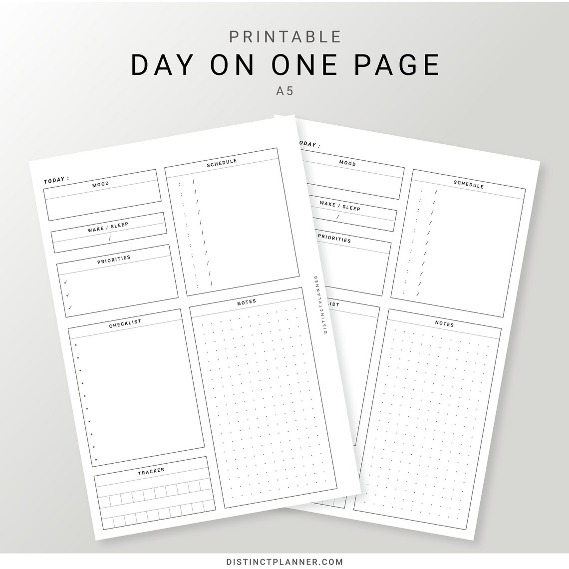 A5 Daily Planner Printable Undated Daily Organizer Day on | Etsy