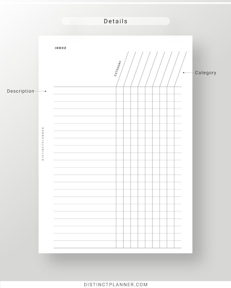 Printable Inbox A5 Size Inbox Planner Inserts Inbox Tracker | Etsy