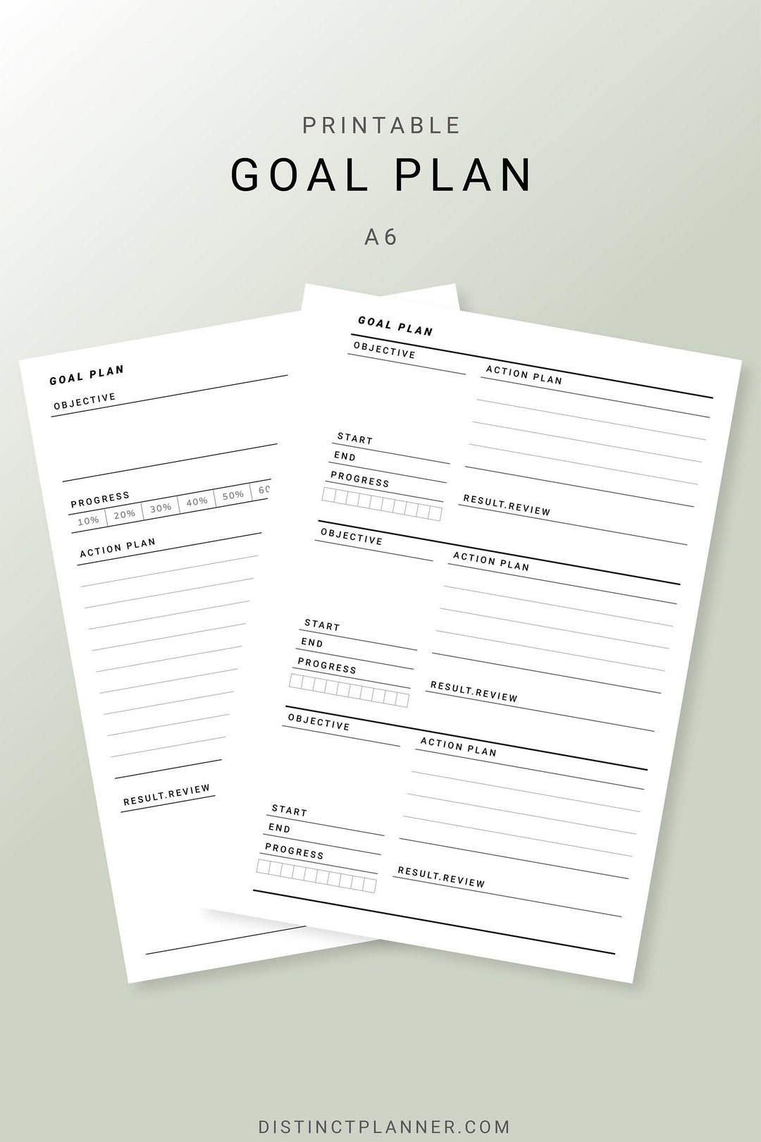 Goal Planner Printable A6 | Goal Planning Template | Goal Setting ...