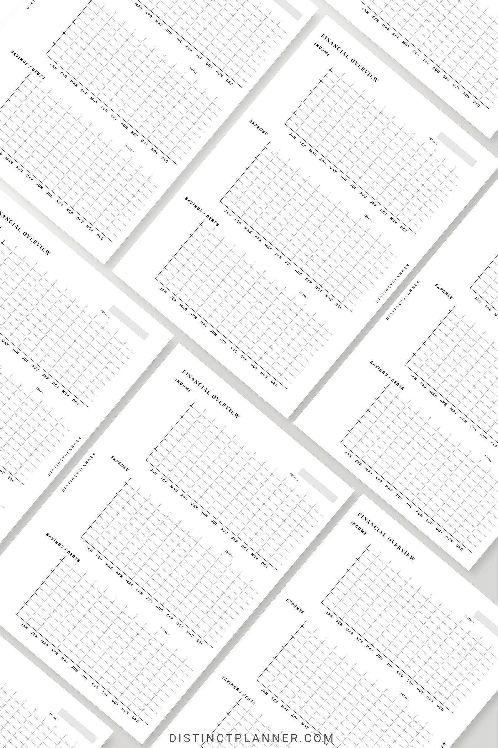 A5 Inserts, Yearly Financial Overview Printable & Fillable, Financial ...