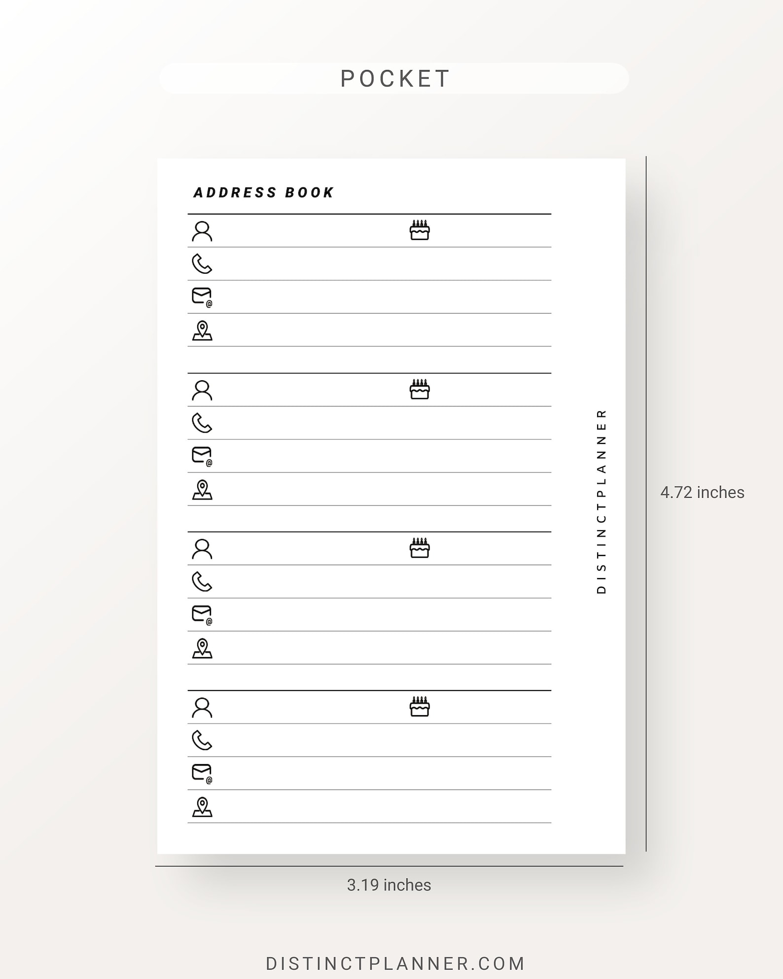 Pocket Address Book Printable Inserts, Contact List Template Planner ...