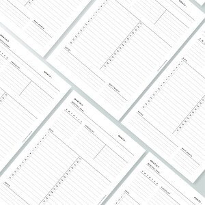 A4 Letter Size, Undated Monthly Overview Planner Inserts Printable ...