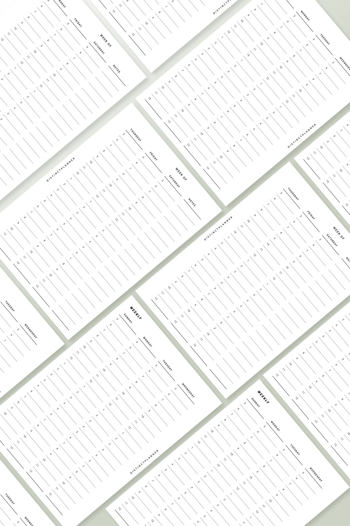 A6 Inserts Weekly Timetable Printable Hourly Schedule - Etsy