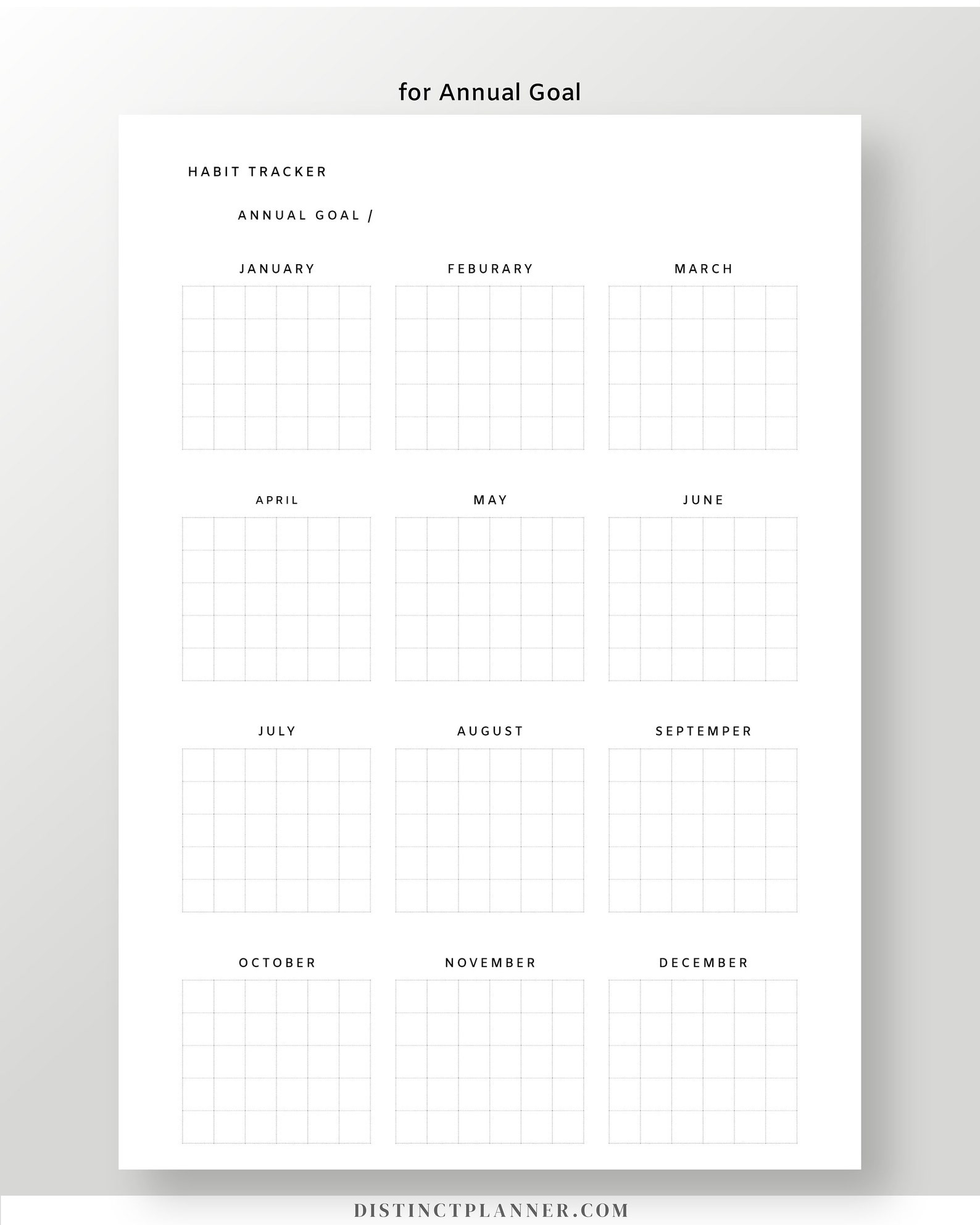 Monthly Habit Tracker 30 Days | Yearly Goal Planner Printable | A5 ...