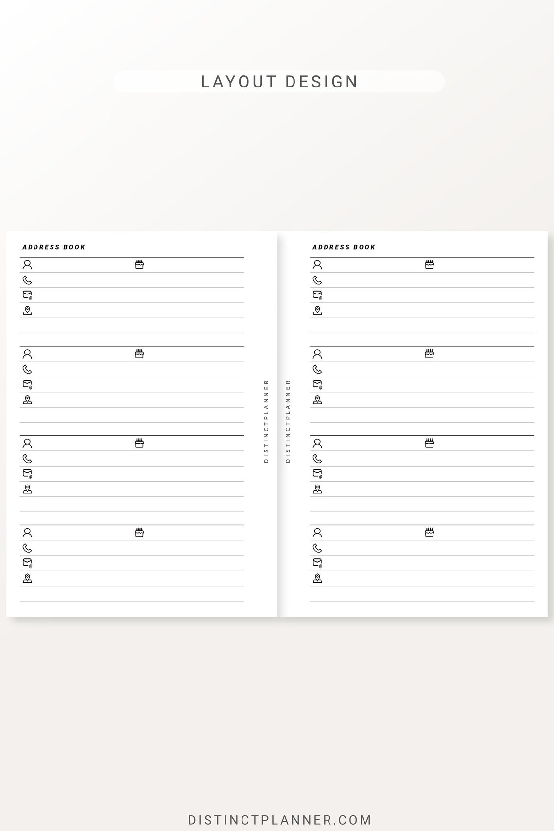A6 Address Book Printable Inserts, Contact List Template Planner Refill ...