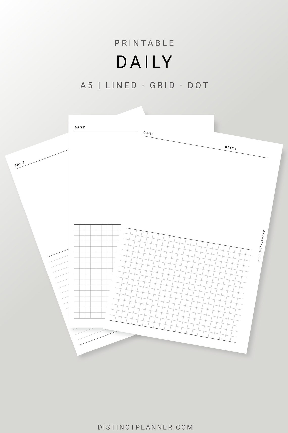 A5 Inserts, Daily Planner Printable, Drawing Journal Template, Daily ...