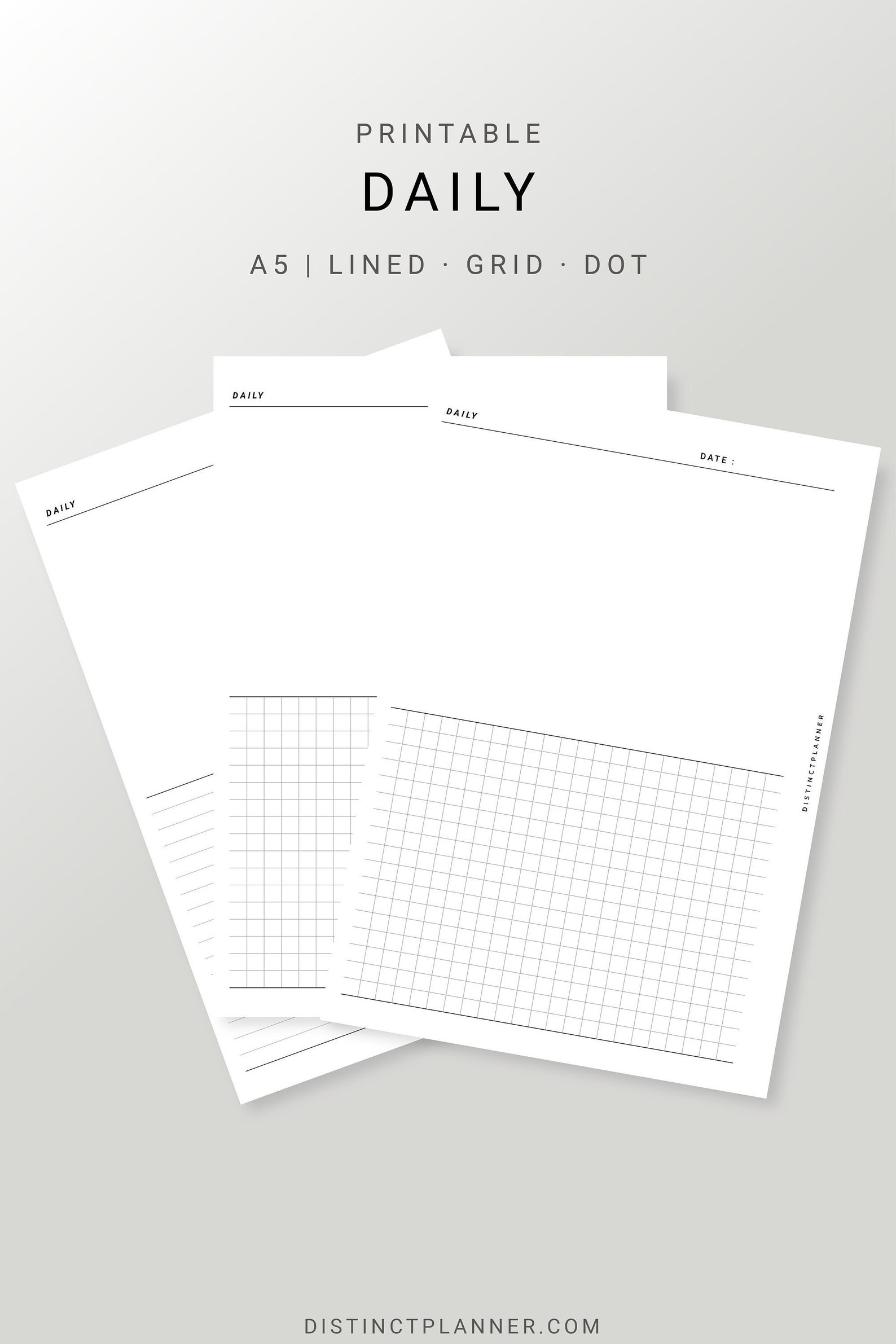 A5 Inserts, Daily Planner Printable, Drawing Journal Template, Daily ...