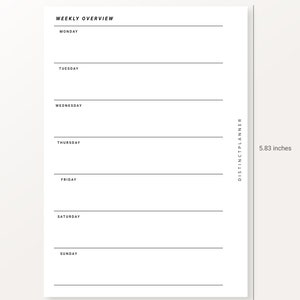 A6 Undated Weekly Planner Printable, Week on Two Pages, Weekly ...