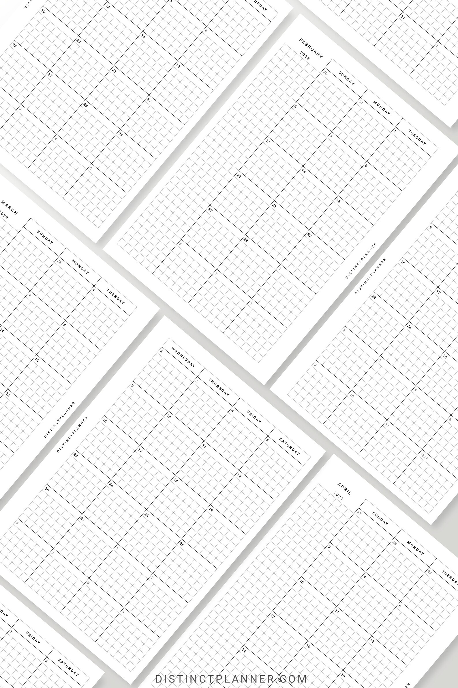 2022 Monthly Planner A5 Inserts, Full Dated Month on Two Pages for ...