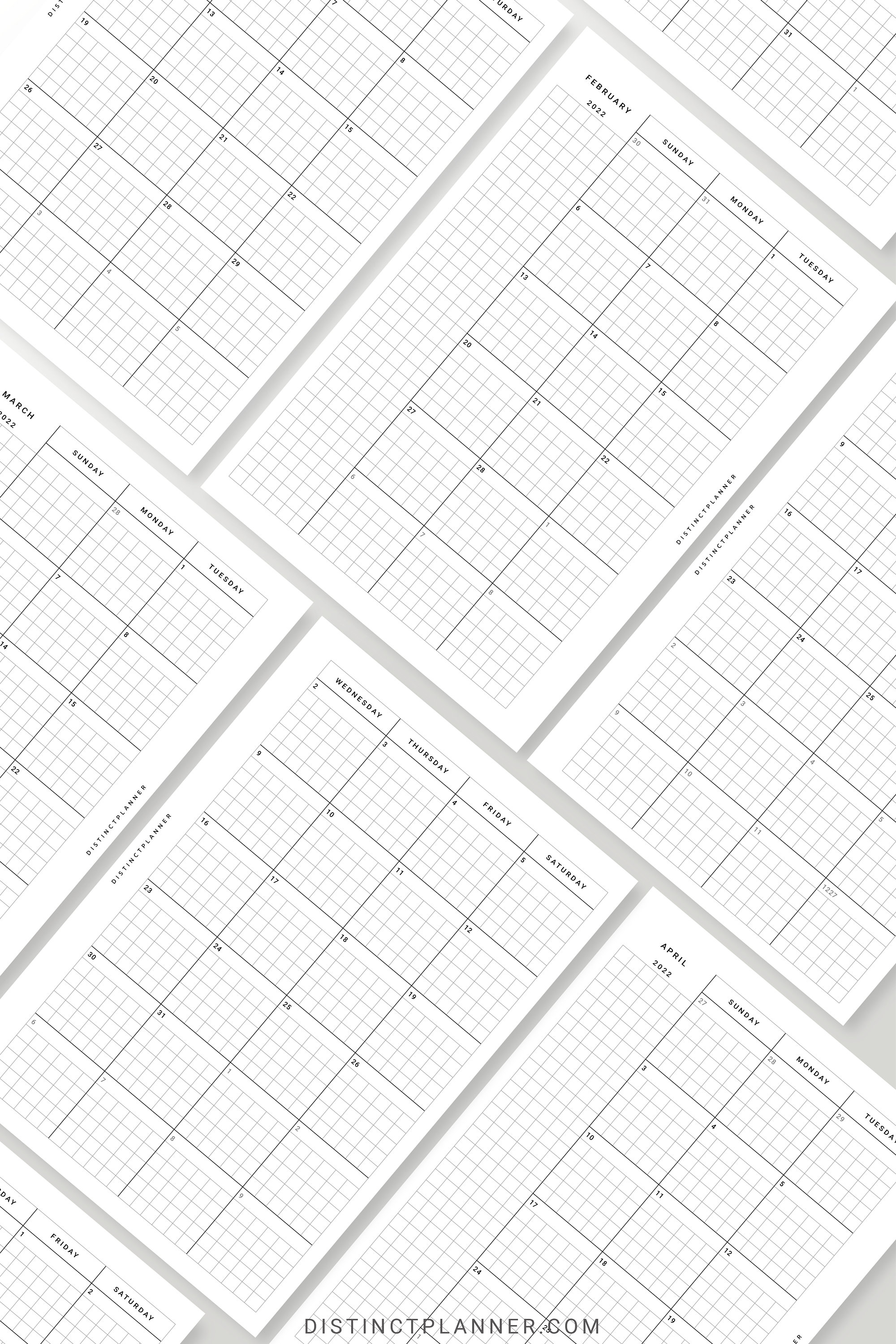 2022 Monthly Planner A5 Inserts, Full Dated Month on Two Pages for ...