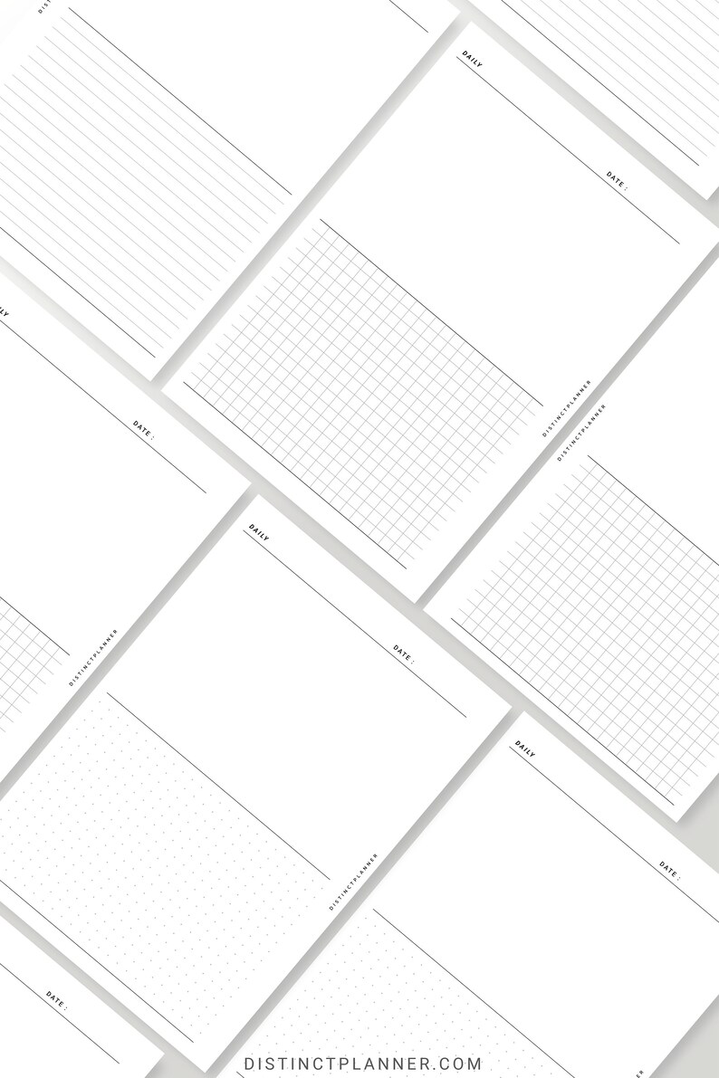 A5 Inserts, Daily Planner Printable, Drawing Journal Template, Daily ...