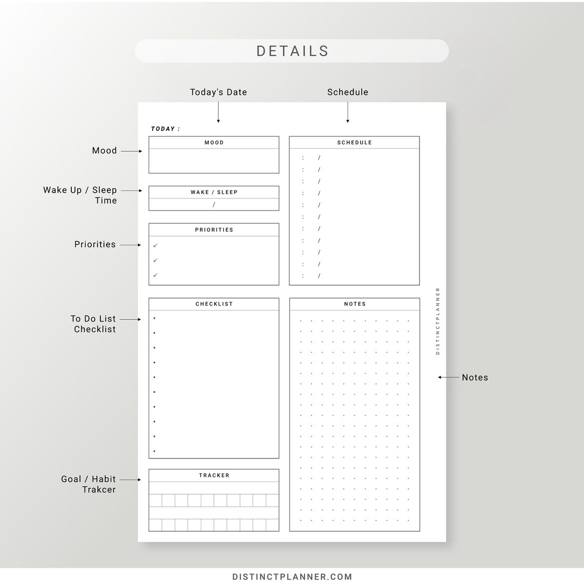 A5 Daily Planner Printable Undated Daily Organizer Day on | Etsy