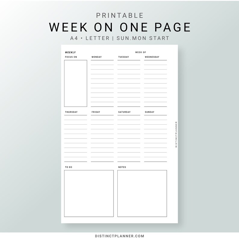 Weekly Planner Inserts A4 Letter Weekly Journal Printable - Etsy