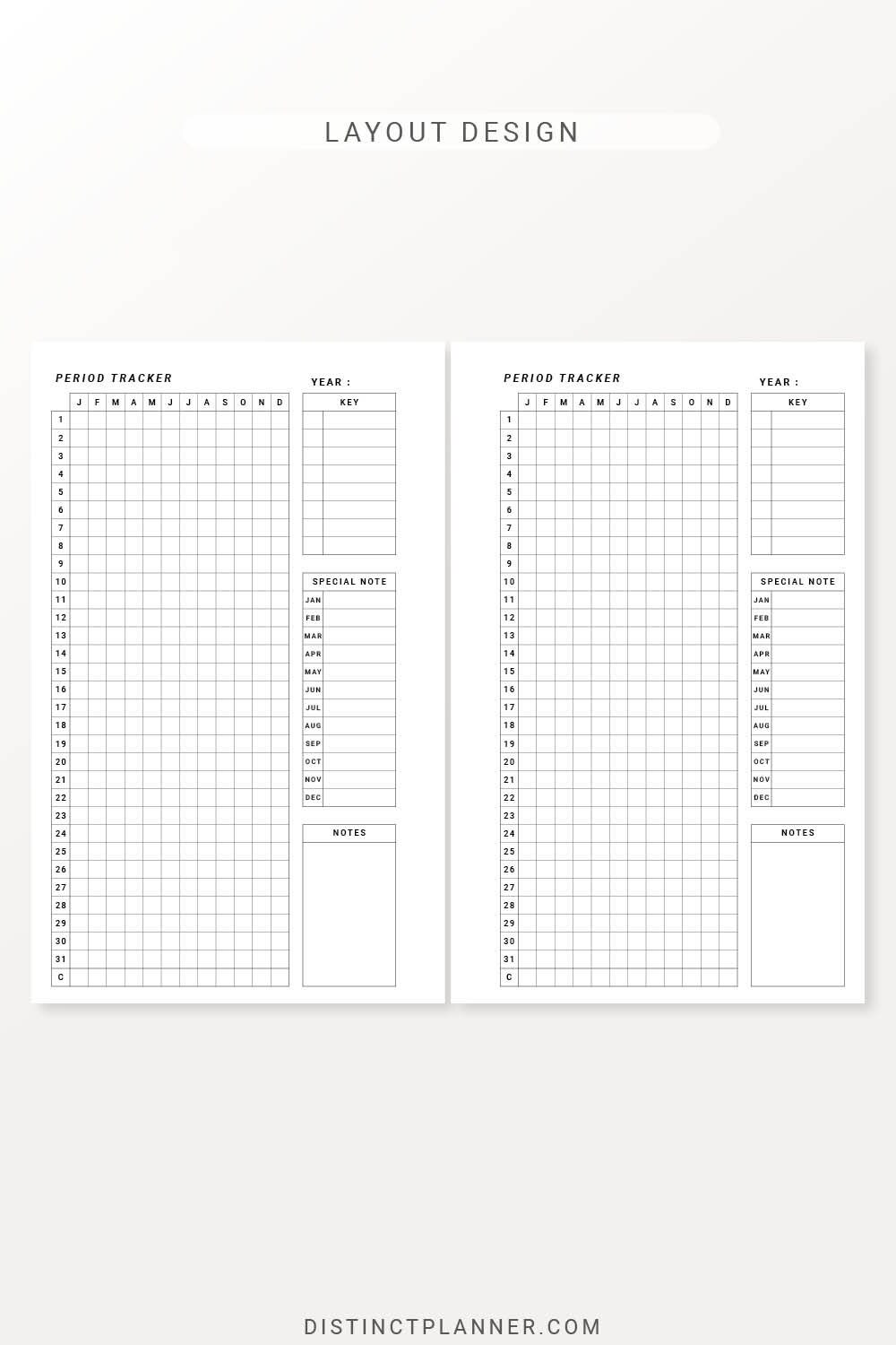 FCC Period Tracker Printable Menstrual Cycle Tracking Planner ...