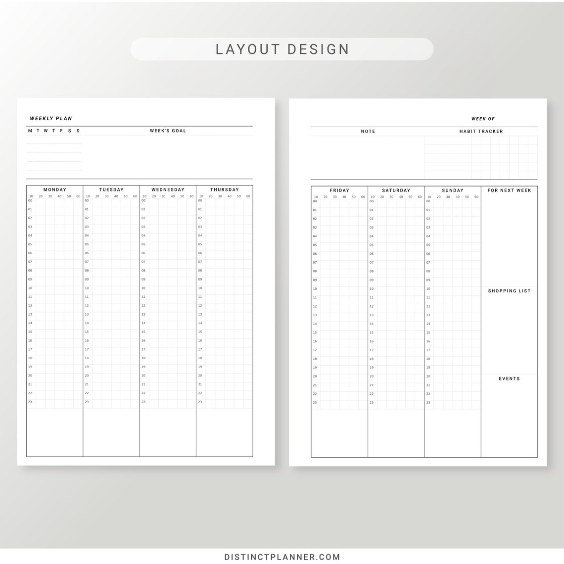 A5 Undated Weekly Time Blocking Printable Best Time Management Template ...