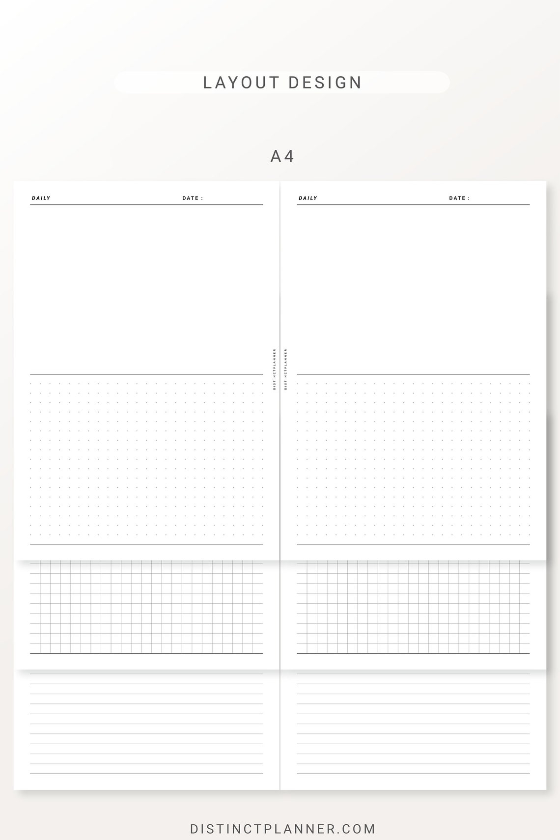 A4 Letter, Daily Planner Printable, Drawing Journal Template, Daily ...