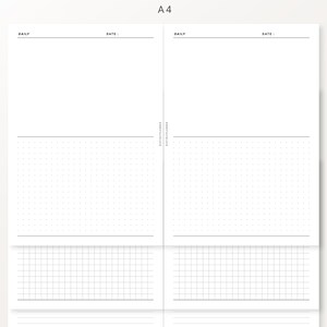 A4 Letter, Daily Planner Printable, Drawing Journal Template, Daily ...