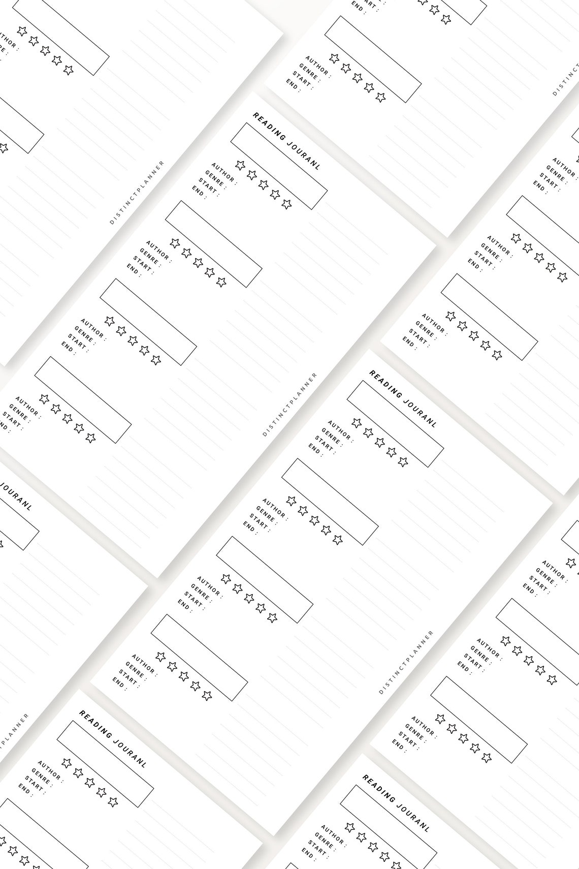 Personal Reading Journal Printable Inserts Book Review Log - Etsy