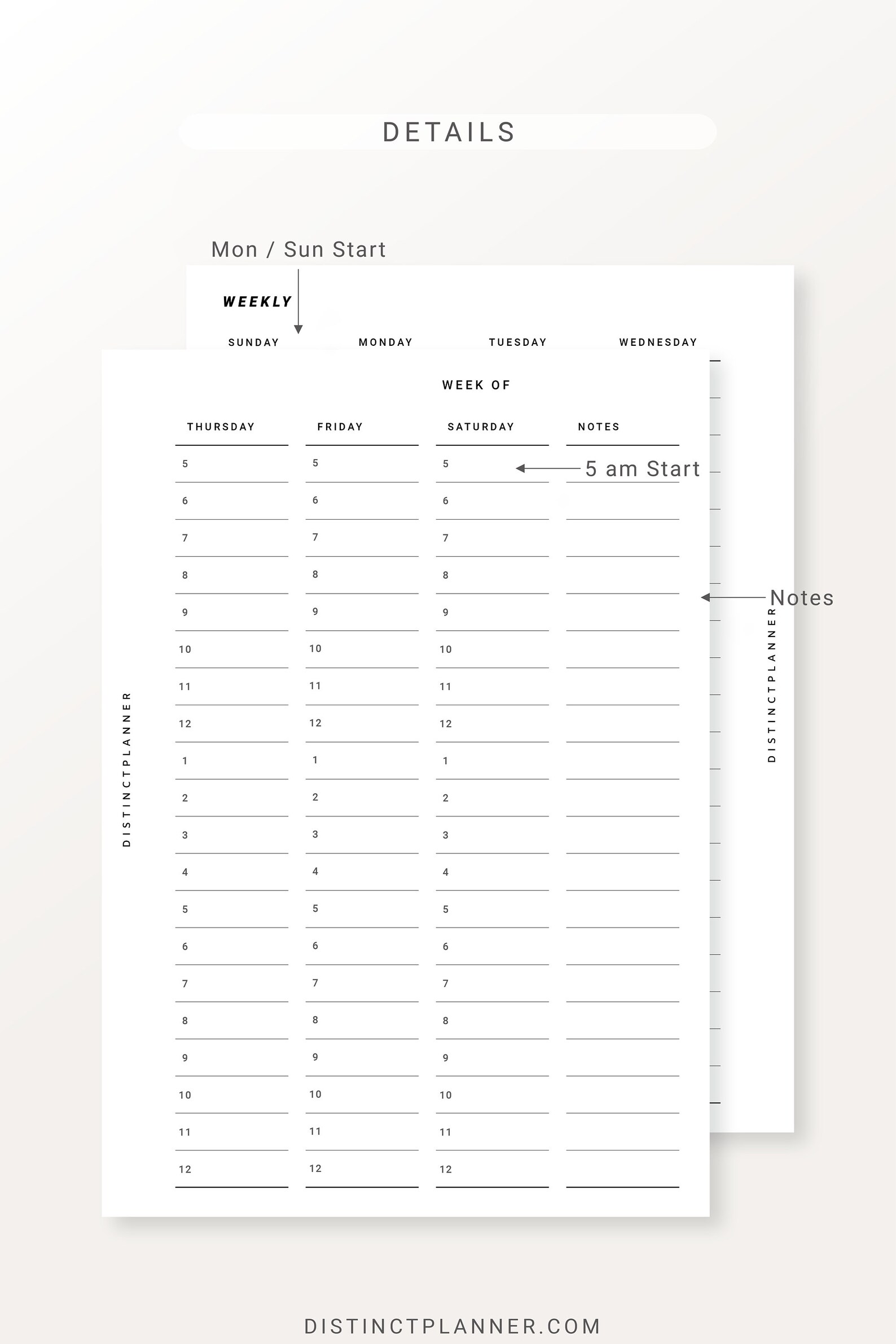 A6 Inserts Weekly Timetable Printable Hourly Schedule - Etsy