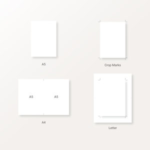 A5 Monthly Overview Horizontal Inserts, Undated Printable Planner ...