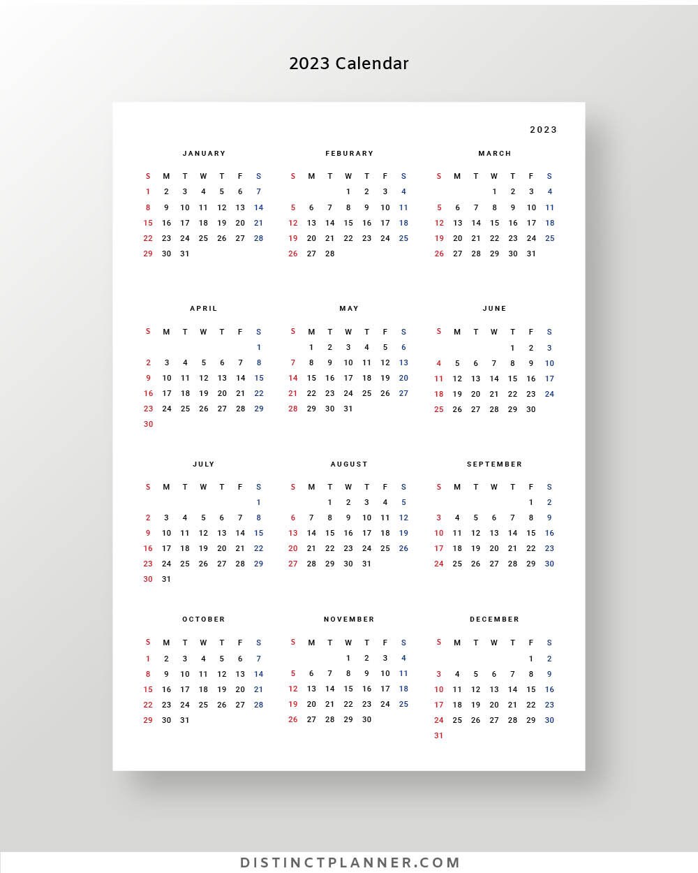 A5 | 2023 Bullet Journal Planner | Printable Calendar Bujo | Square ...