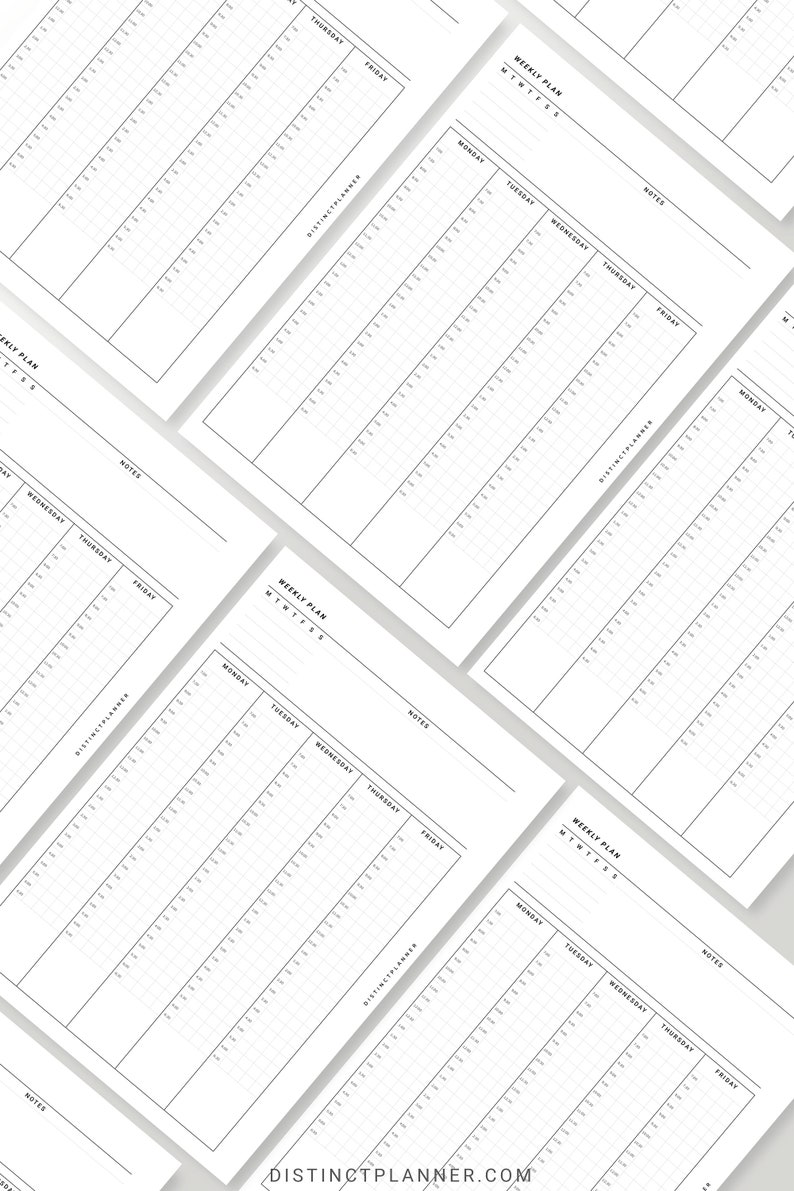 A5 Undated Weekly Time Blocking Printable Best Time Management Template ...