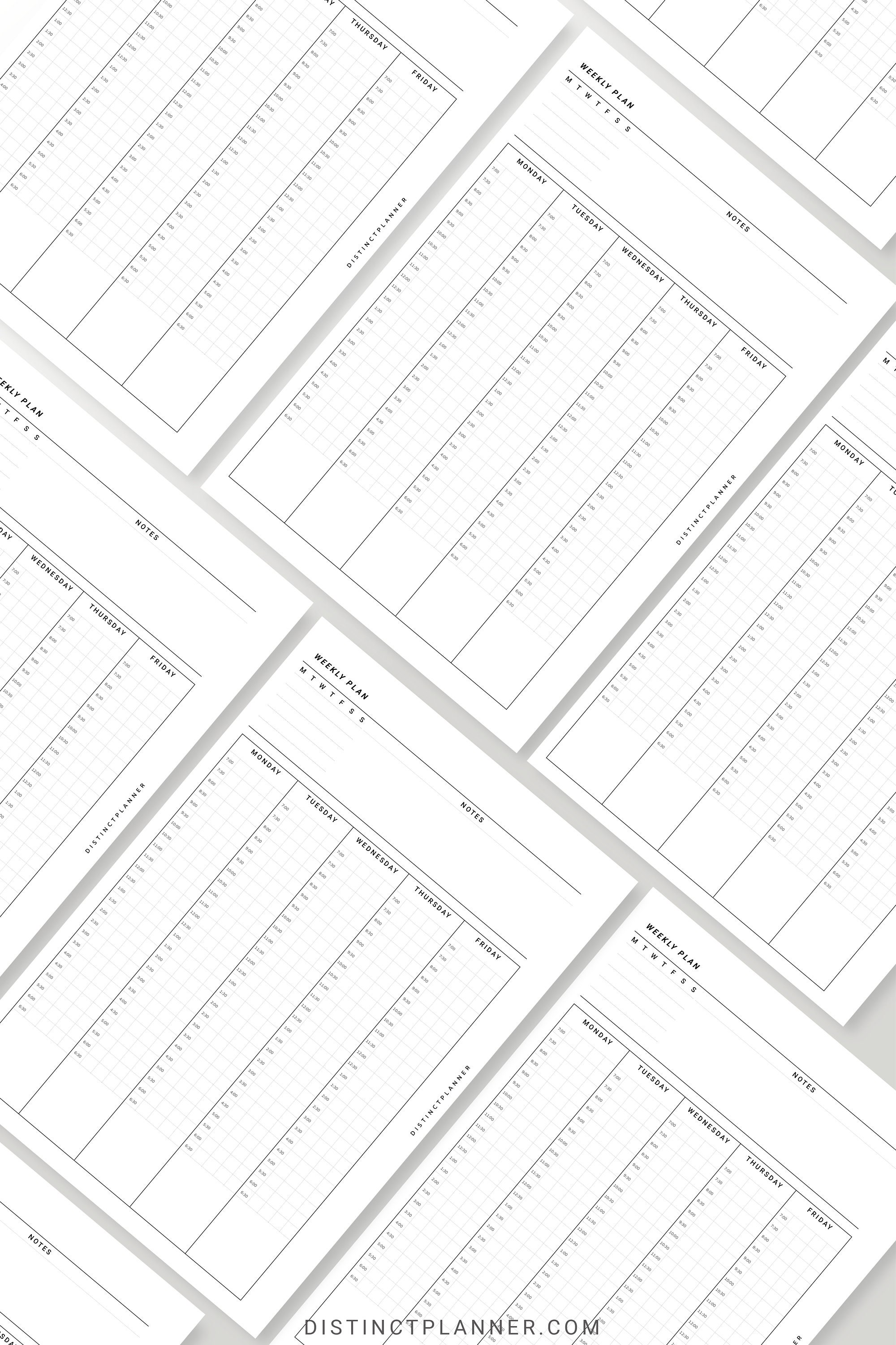 A5 Undated Weekly Time Blocking Printable Best Time Management Template ...