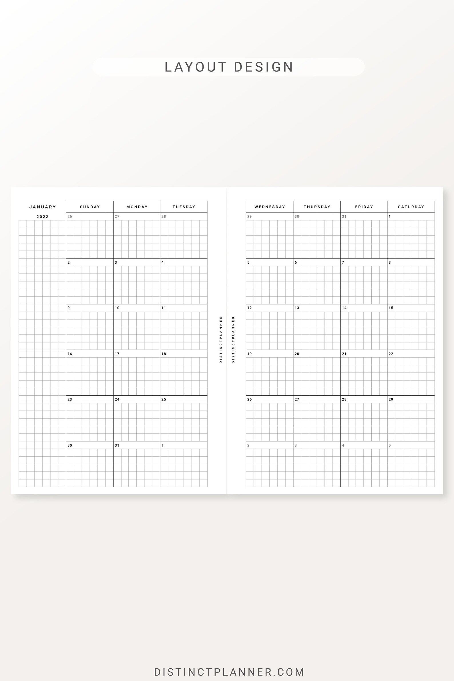 2022 Monthly Planner A5 Inserts, Full Dated Month on Two Pages for ...