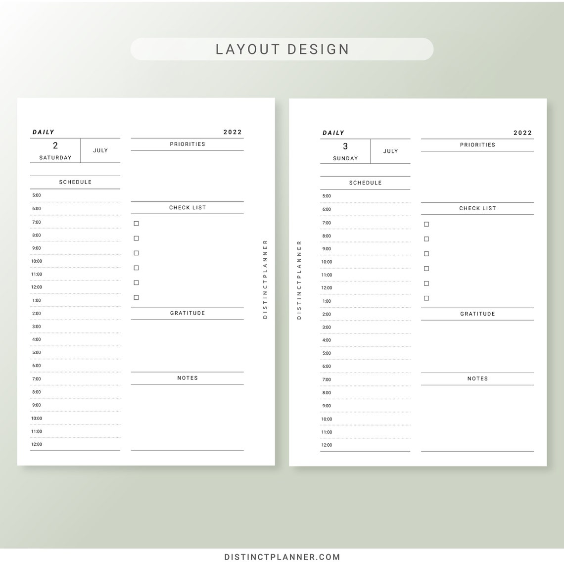 A6 2022 Dated Daily Planner Printable, 2H 2021 2022 Full Dated Daily ...