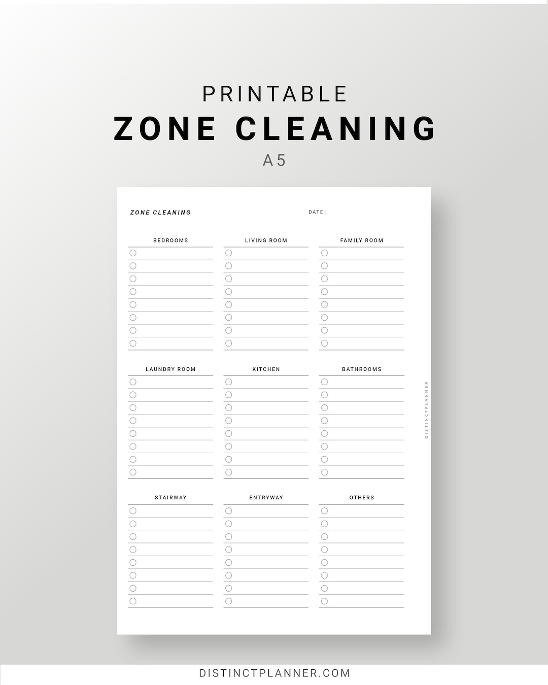 Zone Cleaning Checklist A5 Template, Housekeeping Checklist Printable ...