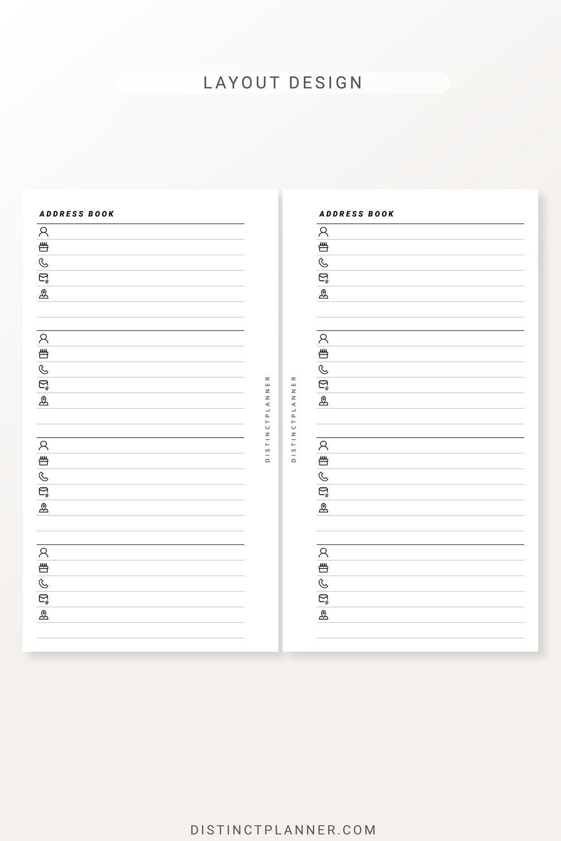 Personal Address Book Printable Inserts, Contact List Template Planner ...