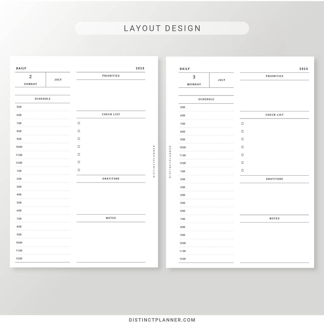 A5 2023 Daily Planner Inserts, Dated Planner Printable, Daily Schedule ...