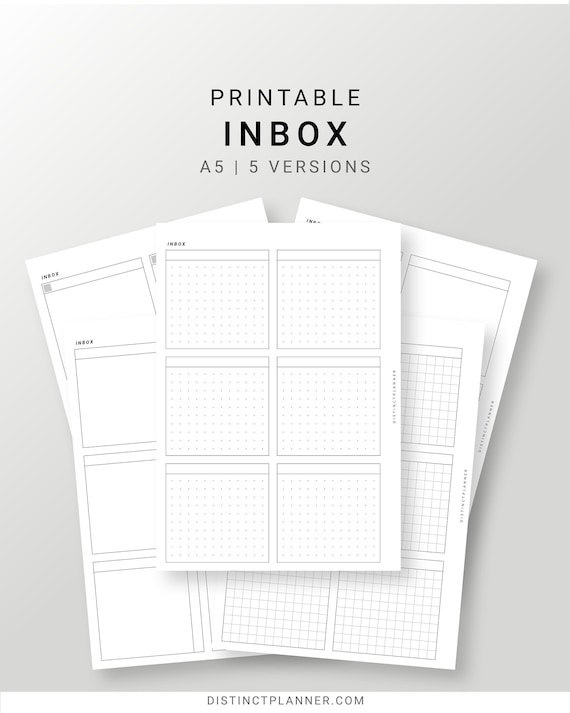 Inbox Planner Inserts A5 Inbox Template for Minimalist Inbox - Etsy