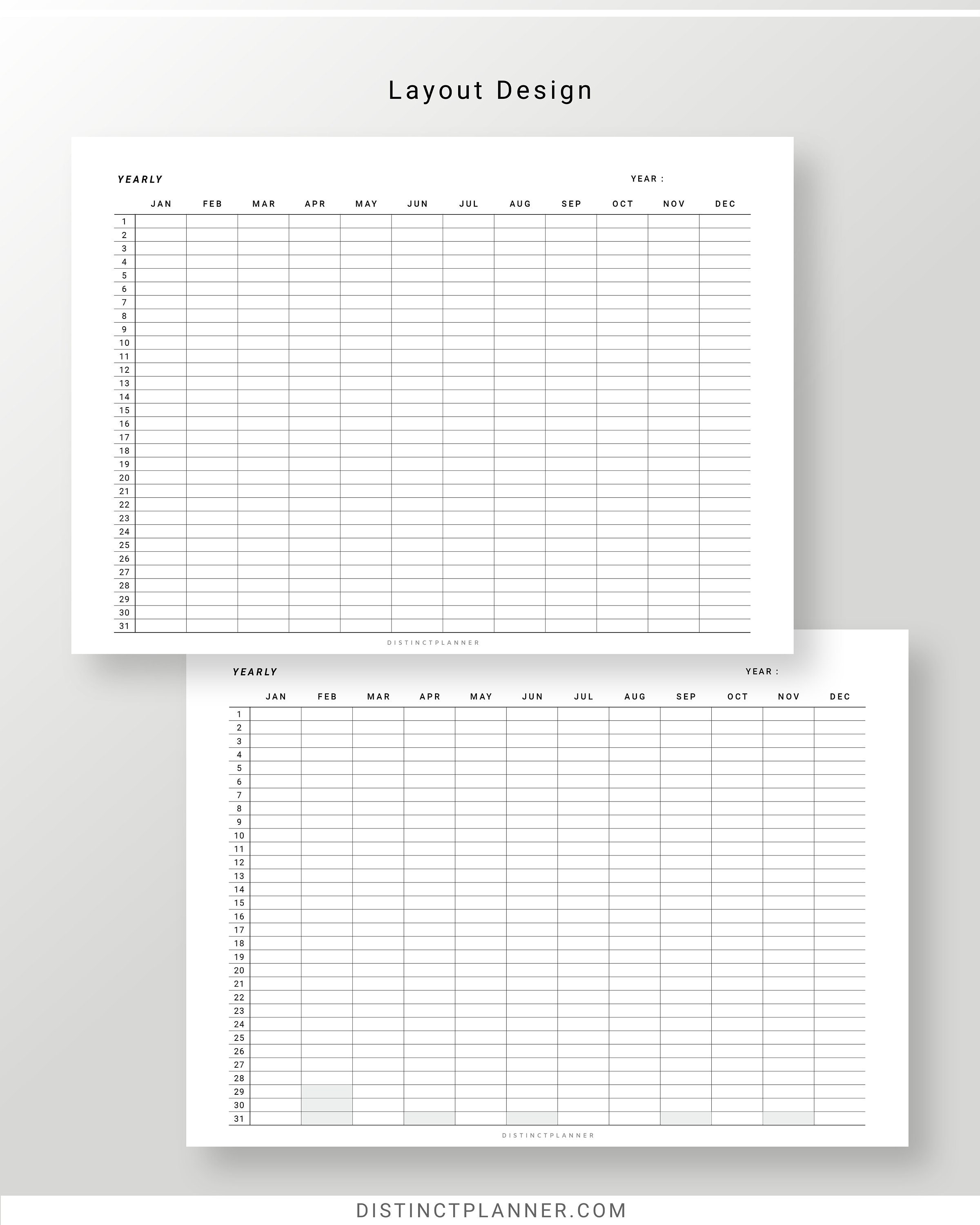 Yearly Overview Printable, Minimalist Yearly Planner Template A5 ...