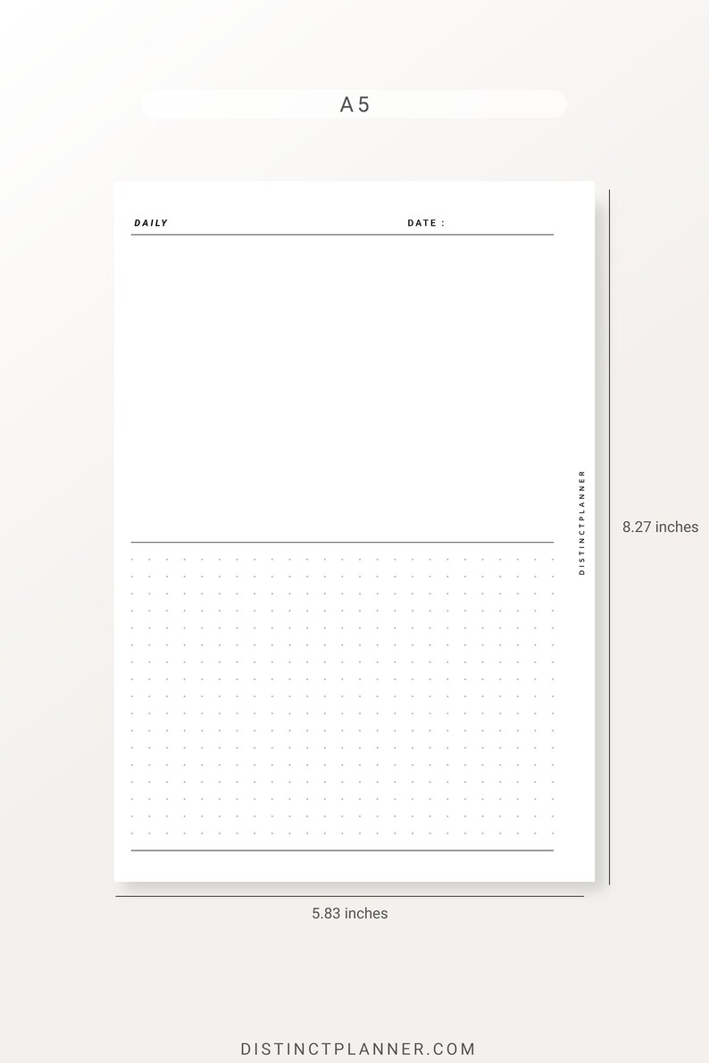 A5 Inserts, Daily Planner Printable, Drawing Journal Template, Daily ...