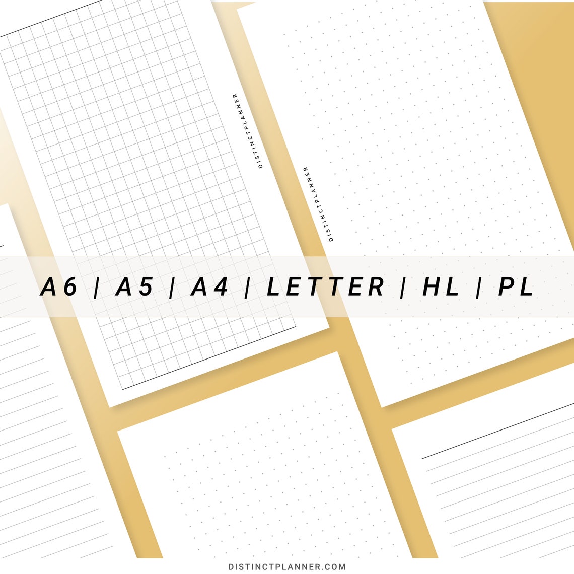 Printable Notes Inserts Bundle, Planner Note Page Inserts, Square Grid ...