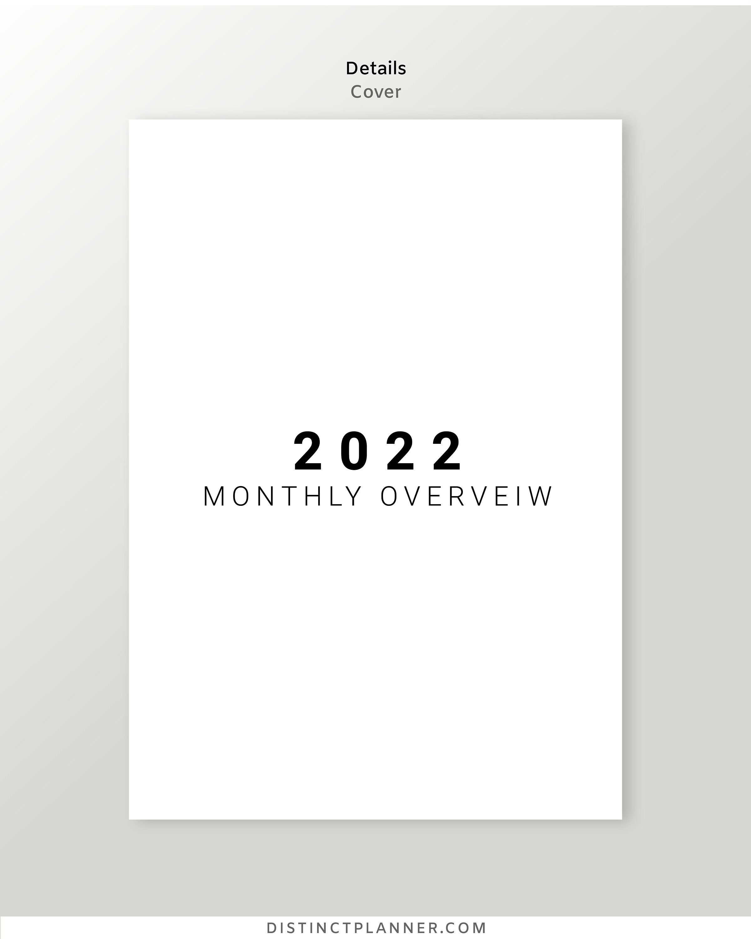 2021-2022 Monthly Overview Printable A5 Minimalist Dated Month at a ...