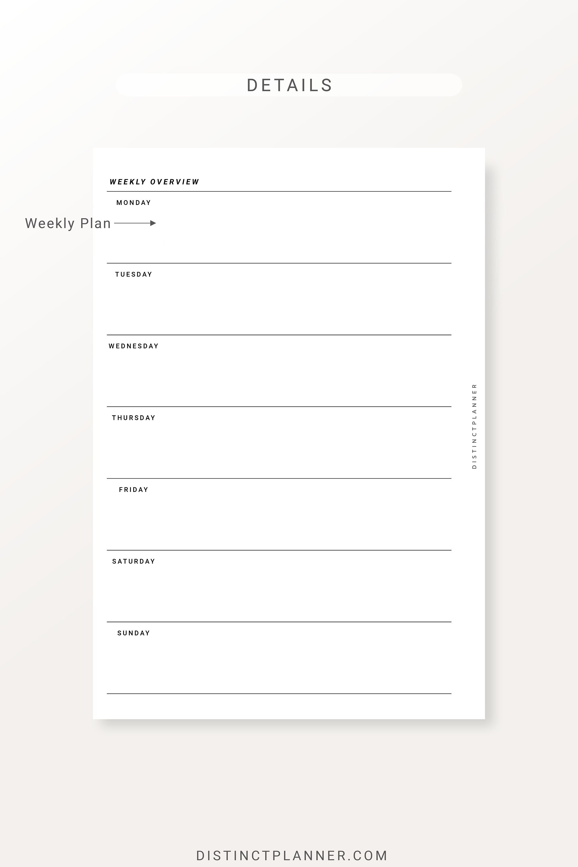 A5 Undated Weekly Planner Printable, Week on Two Pages, Weekly ...