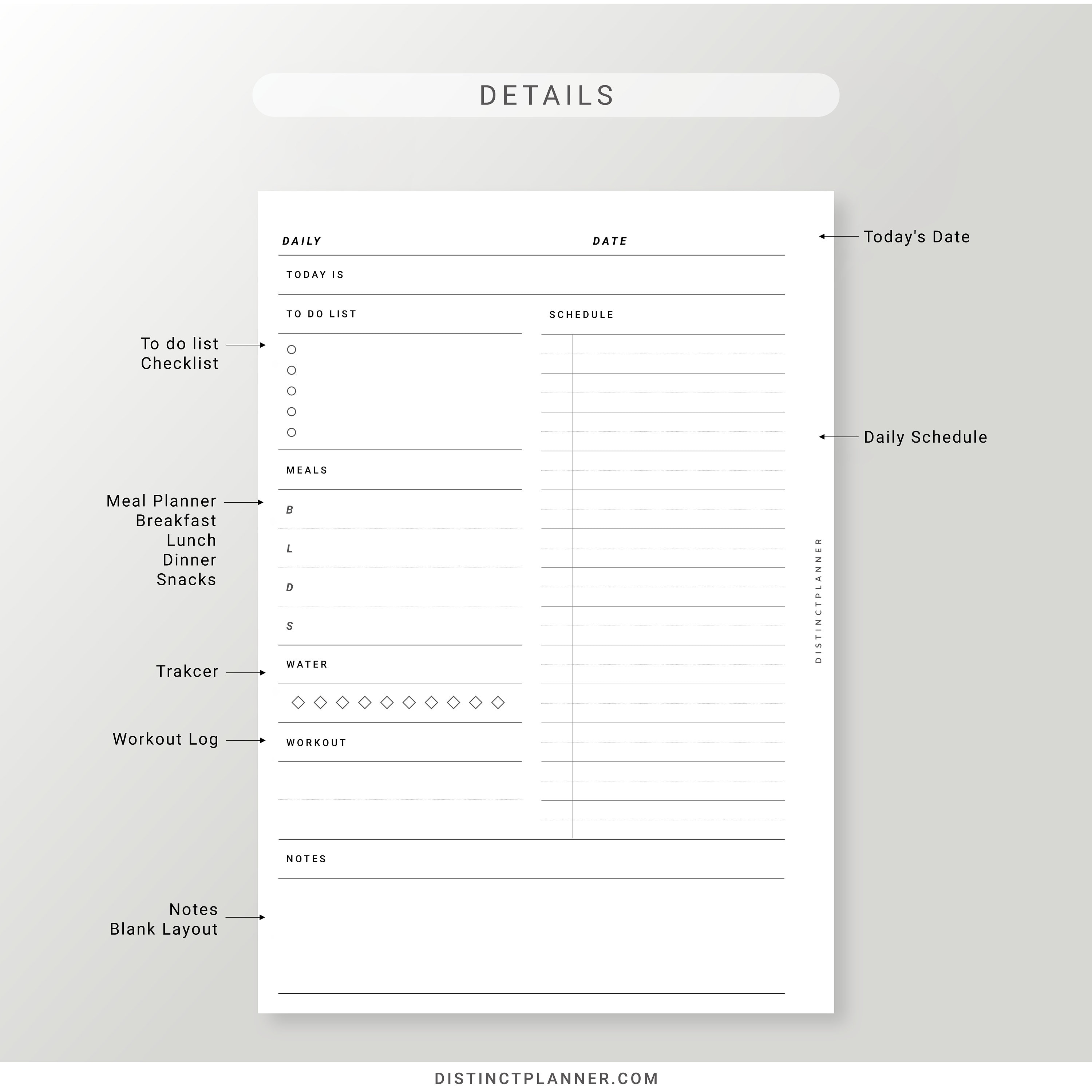 A5 Daily Planner Inserts, Daily Overview Printable, Day on One Page ...