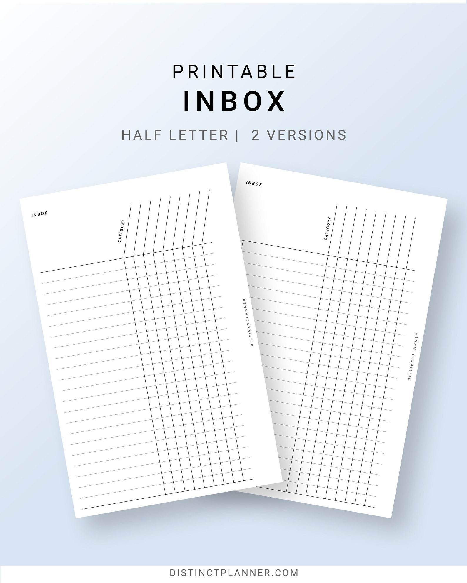 Inbox Planner Inserts Half Letter Inbox Tracker Printable | Etsy