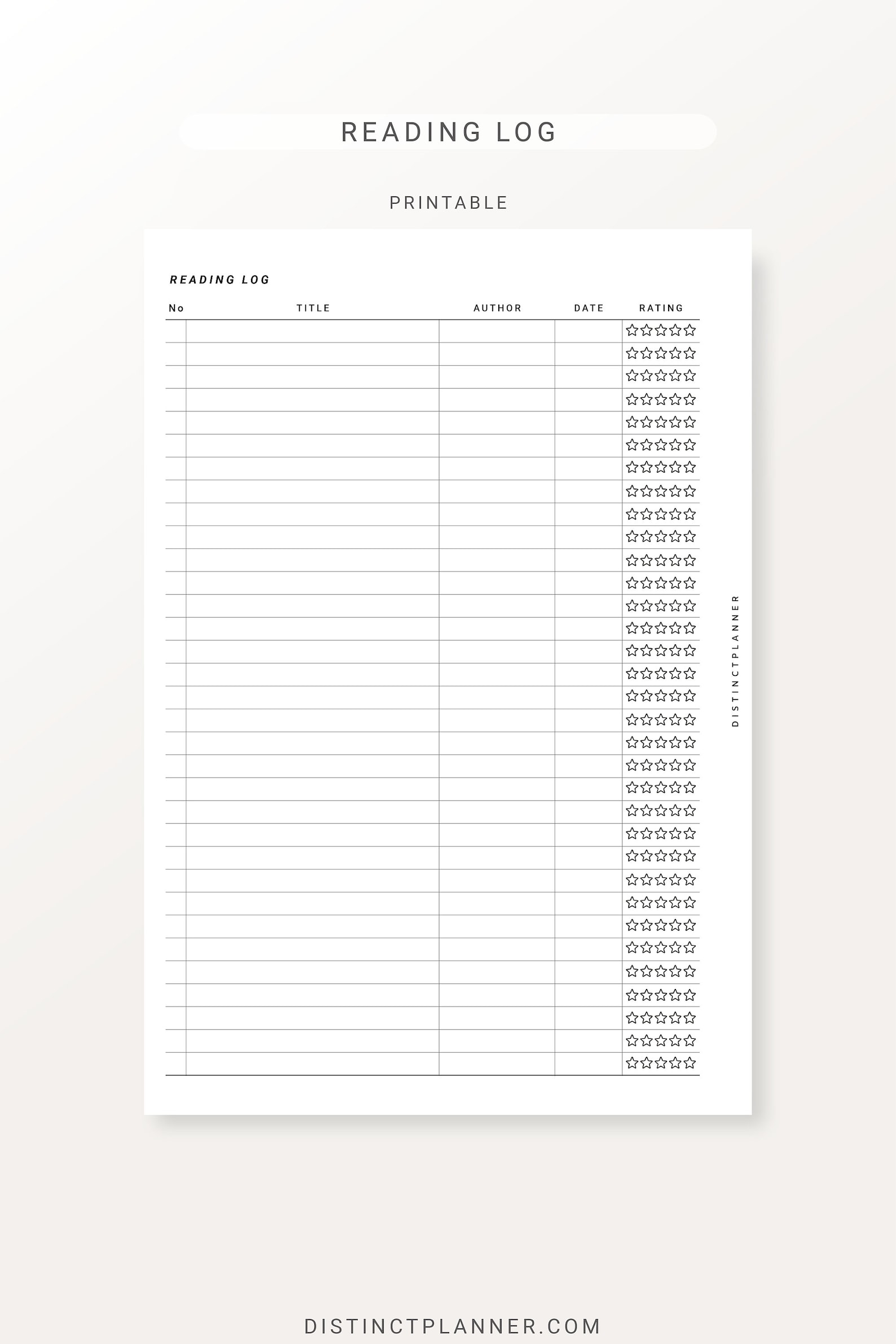 A5 Reading Journal Printable Bundle, Book Review Log Minimal Template ...