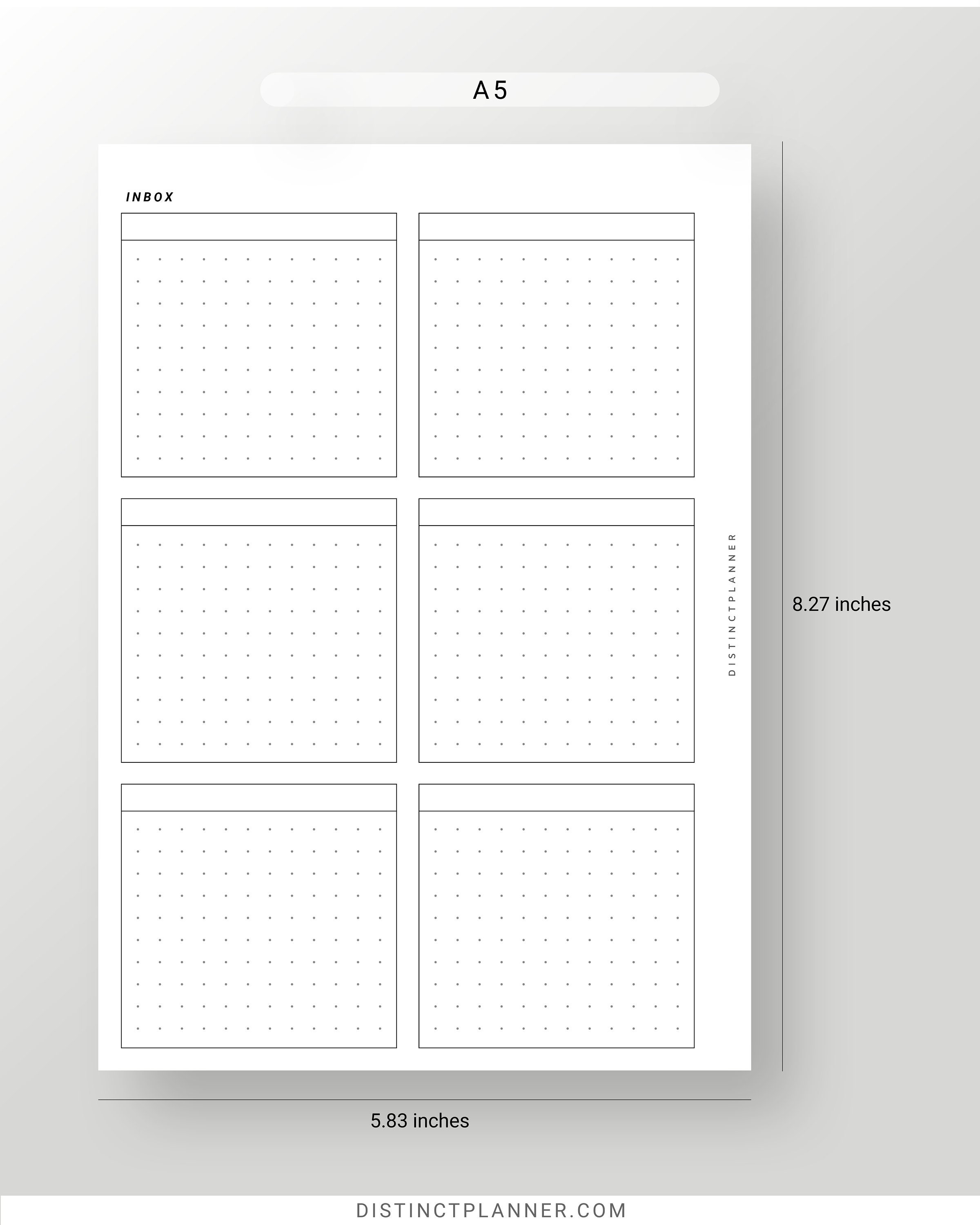 Inbox Planner Inserts, A5 Inbox Template for Minimalist, Inbox Tracker ...
