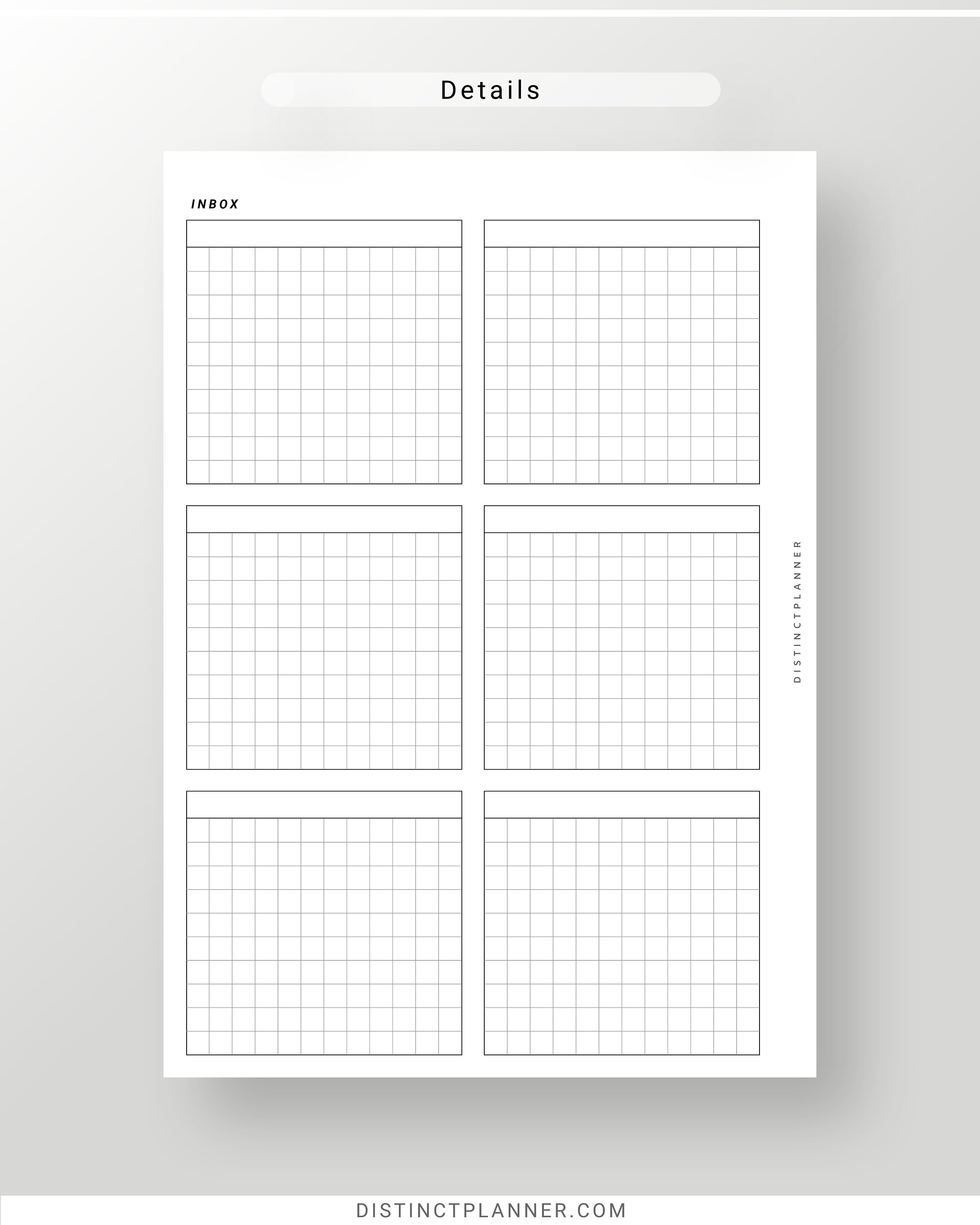 Inbox Planner Inserts, A5 Inbox Template for Minimalist, Inbox Tracker ...