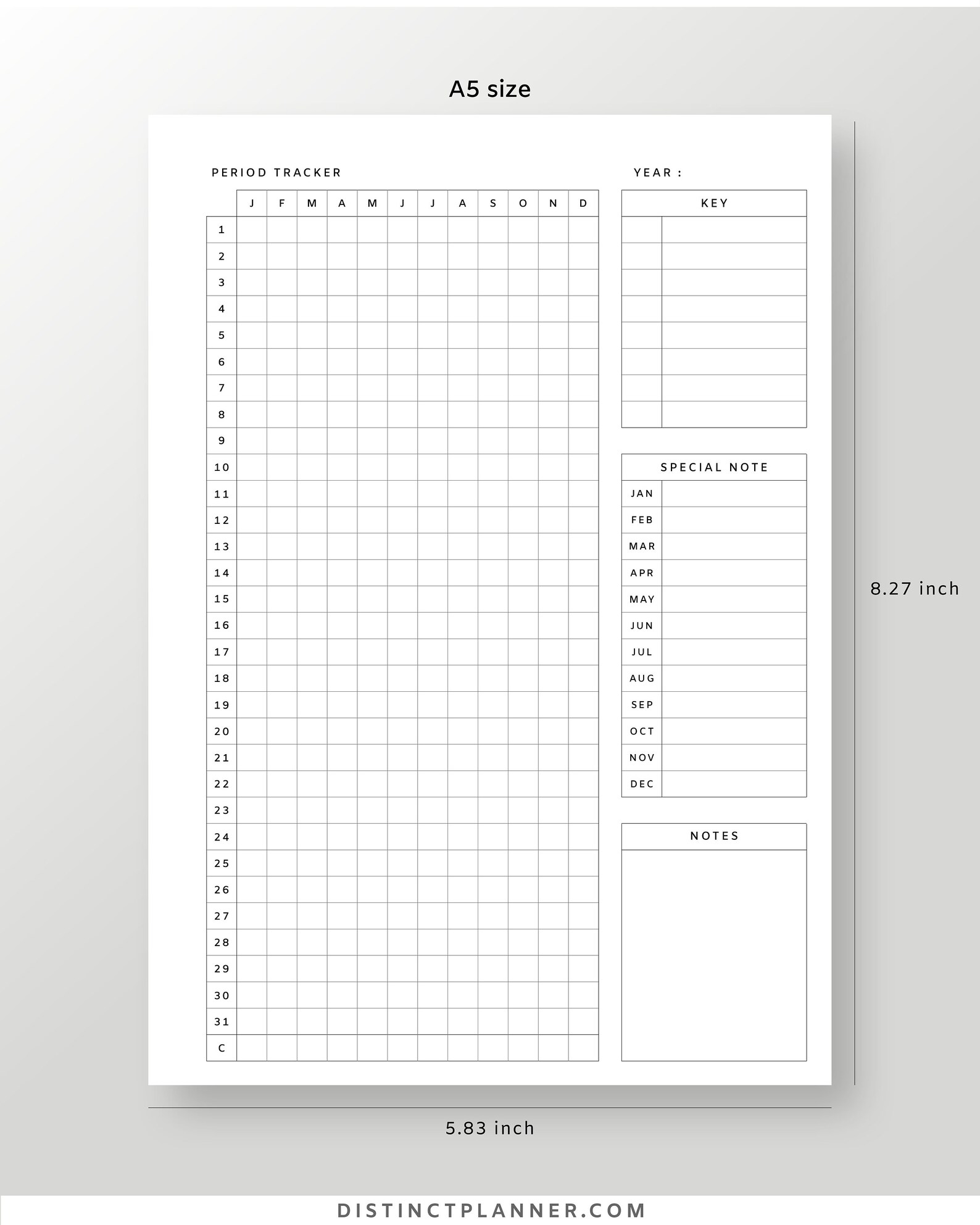 A5 | Period Tracker Printable | Menstrual Cycle Tracking Planner ...