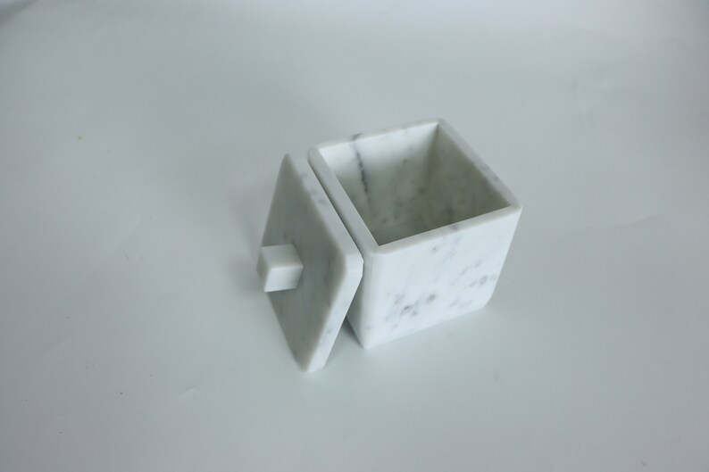 Natural Marble Trinket Box With Gold Cover Cotton Box - Etsy