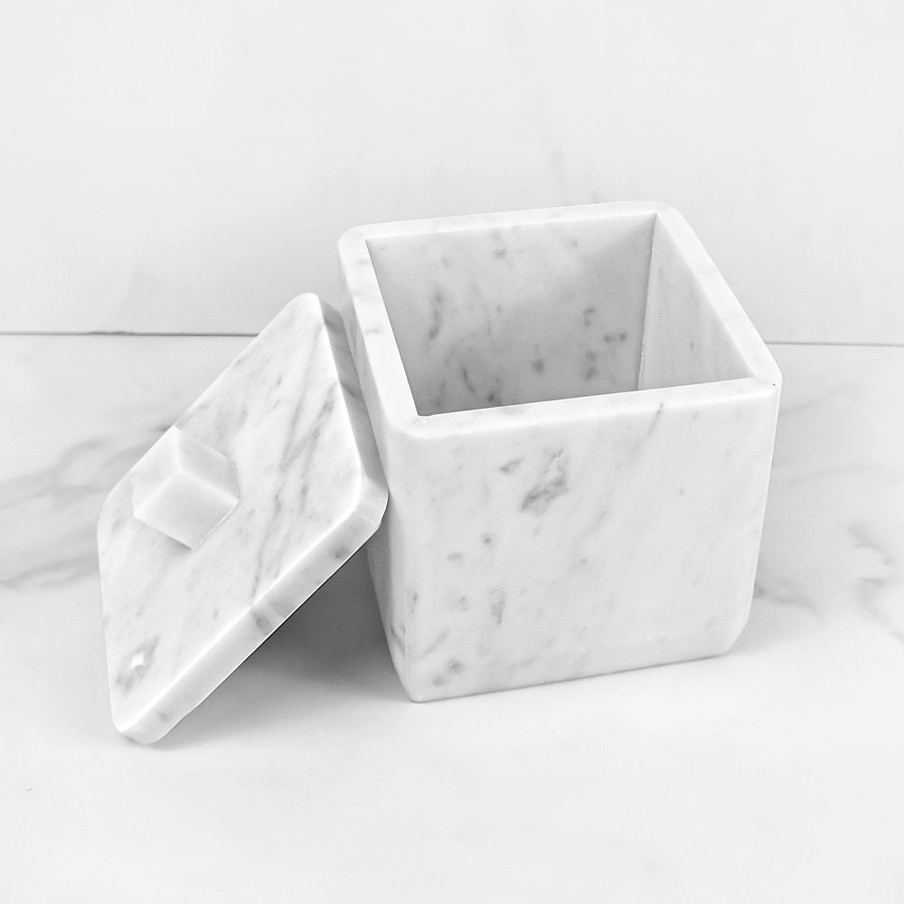 Natural Marble Trinket Box With Gold Cover, Cotton Box , Marble Box ...