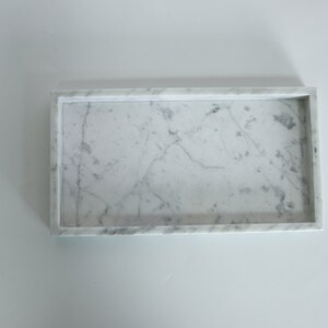 Natural White Marble Tray, Decorative Tray, Bathroom Tray, Medium Size ...