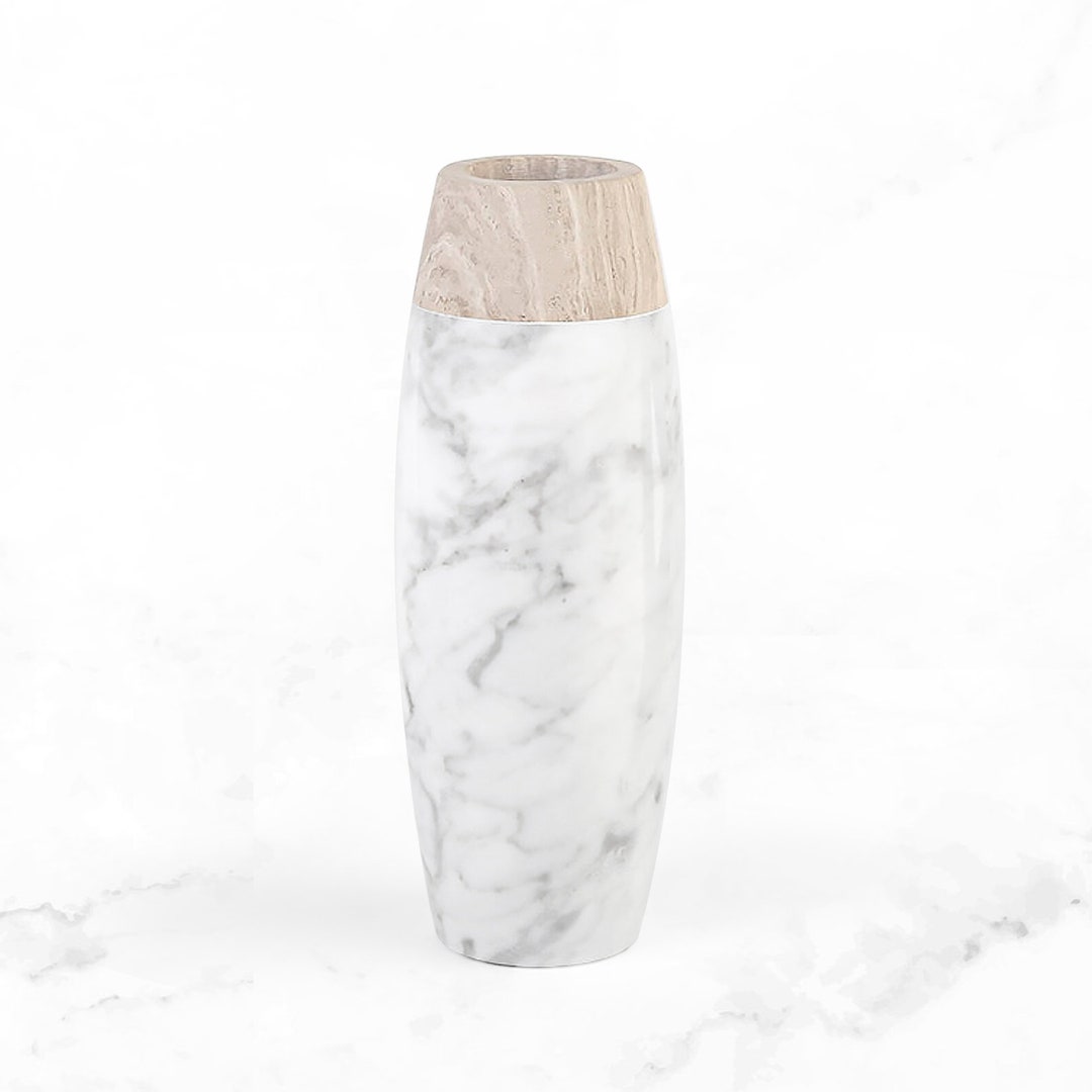 Natural Marble Two Tone Vase - Etsy
