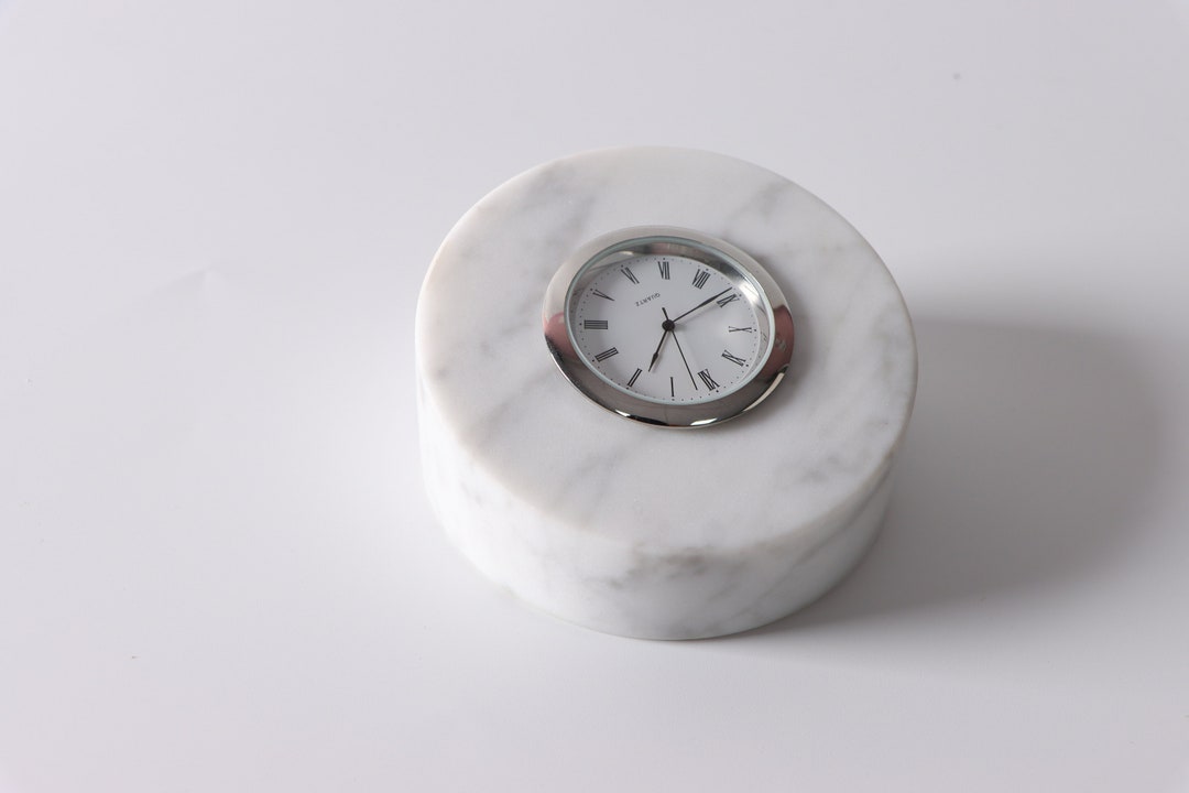 Natural Marble Quartz Clock - Etsy